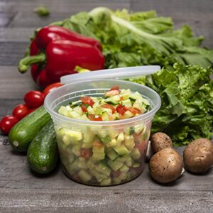 NYHI 16-Ounce Clear Deli Containers with Lids | Stackable, BPA-Free Food Storage Container Set | Recyclable Space Saver Airtight Container for Kitchen Storage, Meal Prep, Take Out | 40 Pack