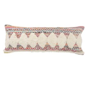 lr home white diamond chevron throw pillow, 14" x 36", multi