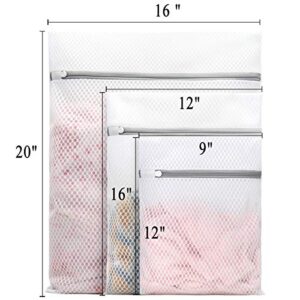 5Pcs Durable Honeycomb Mesh Laundry Bags for Delicates (1 Large 16 x 20 Inches, 2 Medium 12 x 16 Inches, 2 Small 9 x 12 Inches)