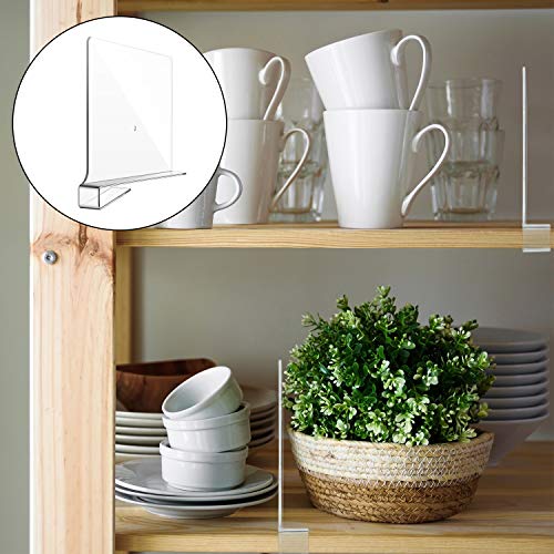 Clear Acrylic Shelf Dividers for Closet Organization Transparent Closet Shelf Divider Organizer Multi Functional Wood Closet Separator for Storage in Bedroom, Kitchen, Office (6 Pieces)