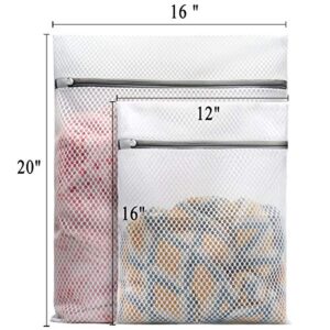 5Pcs Durable Honeycomb Mesh Laundry Bags for Delicates (2 Large 16 x 20 Inches, 3 Medium 12 x 16 Inches)