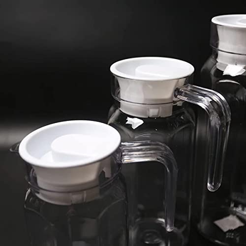 Water Pitcher Lids Glass Carafe Lids Covers Food Grade Plastic Dust Proof Splash Resistant Bottle Stoppers for Water Jug Glass Bistro Pitcher ,White /2 Pieces