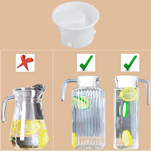 Water Pitcher Lids Glass Carafe Lids Covers Food Grade Plastic Dust Proof Splash Resistant Bottle Stoppers for Water Jug Glass Bistro Pitcher ,White /2 Pieces