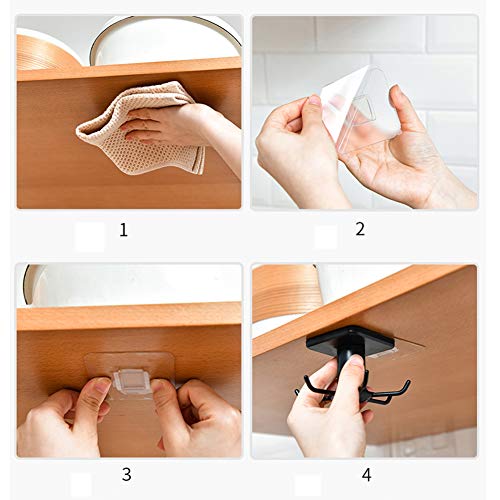 LING Home Storage Hooks, Wall-Mounted Utensils Hanger, Adjustable Rotating Hooks, Under Cabinet Utensil Holder Hanger Hook for Kitchen and Bathroom 3 Pack