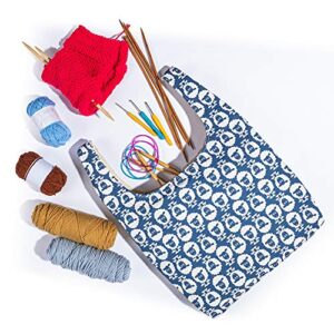 YARWO Knitting Yarn Bag, Tote Bag for Knitting Needles, Yarns and Unfinshed Project, Sheep (Bag Only, Patented Design)