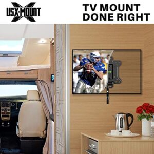 USX MOUNT Full Motion TV Wall Mount for Most 10-26 Inch LED, Flat Screen TVs Lockable RV Mount on Motor Home Camper Truck Marine Boat Trailer TV Mount up to 33 lbs VESA 100x100mm Easy One Step Lock