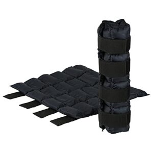 horze pro cooling therapy ice wrap for horses, quick cooling gel ice pack with flexible straps, 1 size - pair - jet black