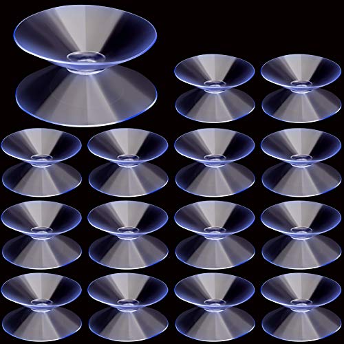 ANCIRS 50 Pack 30mm Double Sided Suction Cups for Glass Table Top Anti-Slipping, PVC Glass Table Bumpers for Anti-Sliding, Transparent Table spacers for Window Hanging Kit