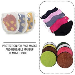 AZZUTORK No/Brand 3 Packs Delicate Laundry Bags for Reusable Face Masks and Reusable Makeup Remover Pads,Fine Mesh Wash Bags,Use YKK Zipper, with Hanger Loop, Portable Mask Storage Bag (3 Small)