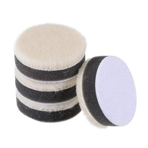 uxcell 2" wool felt sponge polishing pad hook and loop buffing wheel fine polishing for orbital polisher buffer 4 pcs