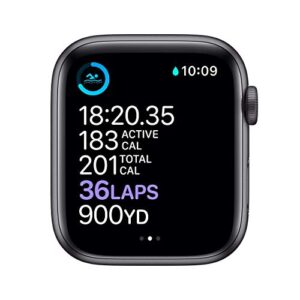 Apple Watch Series 6 (GPS, 44mm) - Space Gray Aluminum Case with Black Sport Band (Renewed)