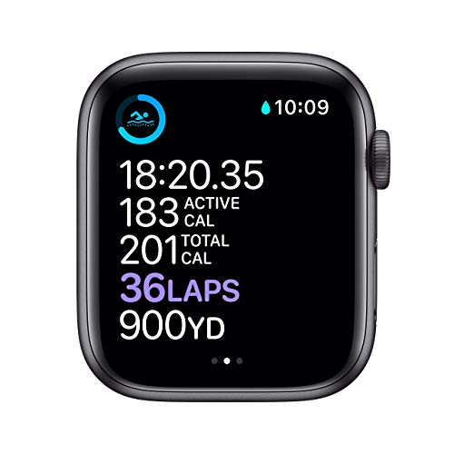 Apple Watch Series 6 (GPS, 44mm) - Space Gray Aluminum Case with Black Sport Band (Renewed)