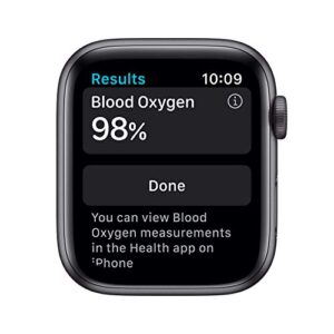 Apple Watch Series 6 (GPS, 44mm) - Space Gray Aluminum Case with Black Sport Band (Renewed)