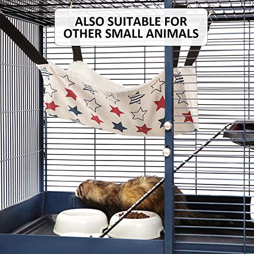 Boao 4 Pieces Rat Hammock Ferret Hammock Rat Toys Guinea Pig Cage Hammock Rat Hammock for Cage Rat Cage Accessories(Tower, Five Stars, Water Ripples, Cat Head)