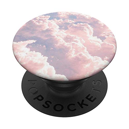 Pastel Pink and Purple Cloud Blue Sky Watercolor Clouds PopSockets Grip and Stand for Phones and Tablets