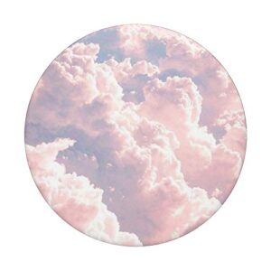 Pastel Pink and Purple Cloud Blue Sky Watercolor Clouds PopSockets Grip and Stand for Phones and Tablets