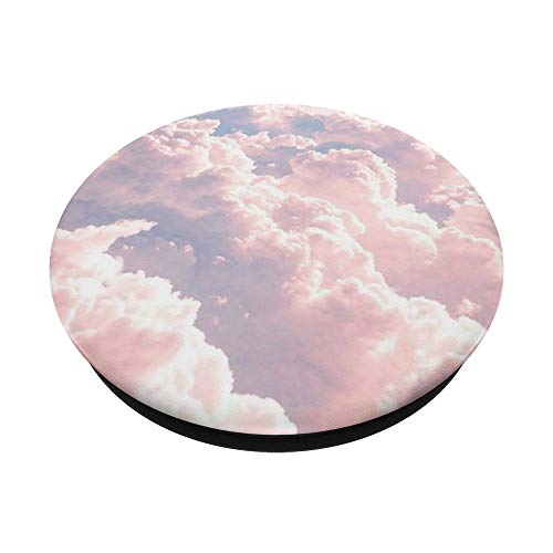 Pastel Pink and Purple Cloud Blue Sky Watercolor Clouds PopSockets Grip and Stand for Phones and Tablets