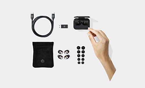 MASTER & DYNAMIC MW07 True Wireless Earphones - Bluetooth Enabled Noise Isolating Earbuds - Lightweight Quality Earbuds for Music, Piano Black (MW07PB) (Renewed)