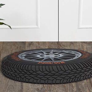 Better Trends Tire Collection is Strong, Easy to Clean and Multipurpose Garage Rug, 100% Rubber in Vibrant Design, 16" x 32" Rectangle, Silver & Copper