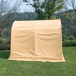 Walnest Large Heavy Duty Carport Car Canopy Portable Garage Car Canopy Boat Shelter Tent for Party, Wedding, Garden Storage Beige, Round Top Style Portable 10 x 10 x 8 ft