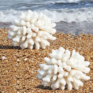 pack of 2 artificial coral ornament, aquarium resin coral decor underwater sea plants fish tank decoration aquarium plants