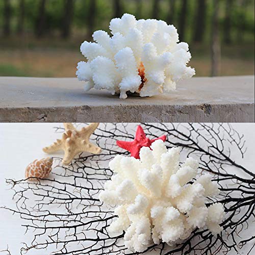 Pack of 2 Artificial Coral Ornament, Aquarium Resin Coral Decor Underwater Sea Plants Fish Tank Decoration Aquarium Plants