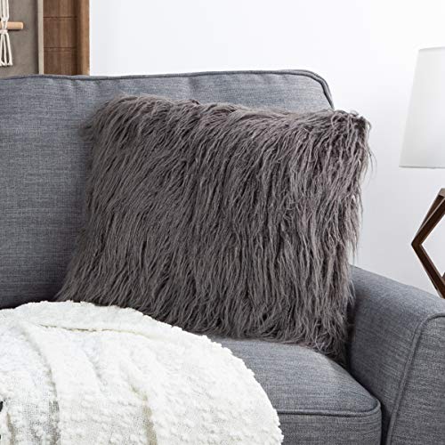 Lavish Home 80-PFM-3 Pillow, 18", Gray