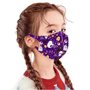 Mallocat 5PC Kids Face_Masks Christmas Print Breathable Seamless Reusable Washable Cotton Cloth Face Bandanas Shields Protective for Children Students Back to School