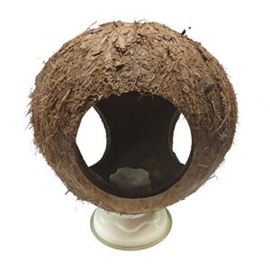 aquarium decor fish tank three hole coconut shell dodge hole fish cave hole shelter house shrimp nest/bird's nest (coconut shell & suction cup)