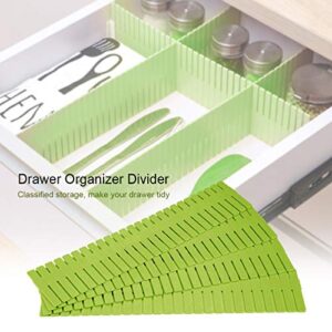 Sugoyi Solid DIY Household Drawer Divider, Freely Combine Divider Board Classified Storage Adjustable Drawer Divider, for Home(green)