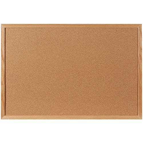 Cork Board with Oak Frame, 3' x 2', Brown, 1/Each