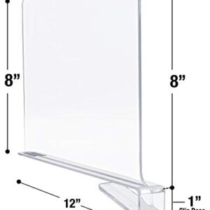 Sorbus 6 Acrylic Shelf Dividers for Shelves, Great Organizer for Clothes, Linens, Purse Separators, Versatile for Closets, Kitchen Cabinets, Bedroom (6-Pack)