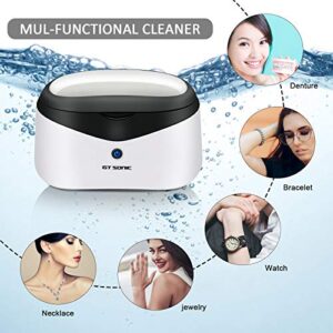 Ultrasonic Jewelry Cleaner -Silver Cleaner for Jewelry Rings with Watch Holder,Cleaning Basket,304 SUS Tank for Eyeglasses Watches Coins Tools Razors Earrings Necklaces Dentures 21 Ounces