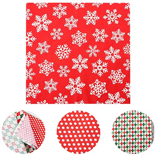 Healifty Christmas Fabric 20 Pcs Cotton Craft Fabric Bundle Patchwork Quilting Fabric for Holiday Sewing DIY Craft Jewelry Making Scrapbooking Artcraft Projects 30cm