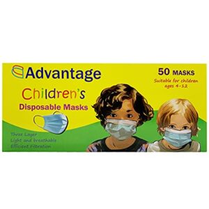 ADVANTAGE 2000 Pcs Premium Quality Kid's 3-Ply Bulk Blue Disposable Face Masks