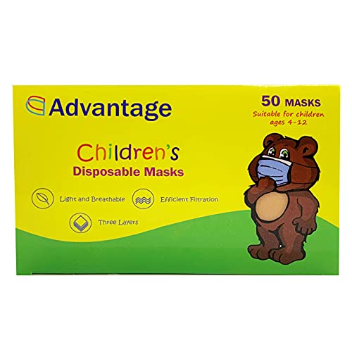 ADVANTAGE 2000 Pcs Premium Quality Kid's 3-Ply Bulk Blue Disposable Face Masks