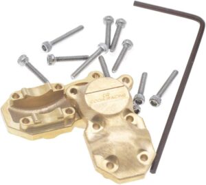 coda racing brass diff cover front&rear for axial scx24 deadbolt c10 gladiator brocon upgrades 1/24 rc crawler car