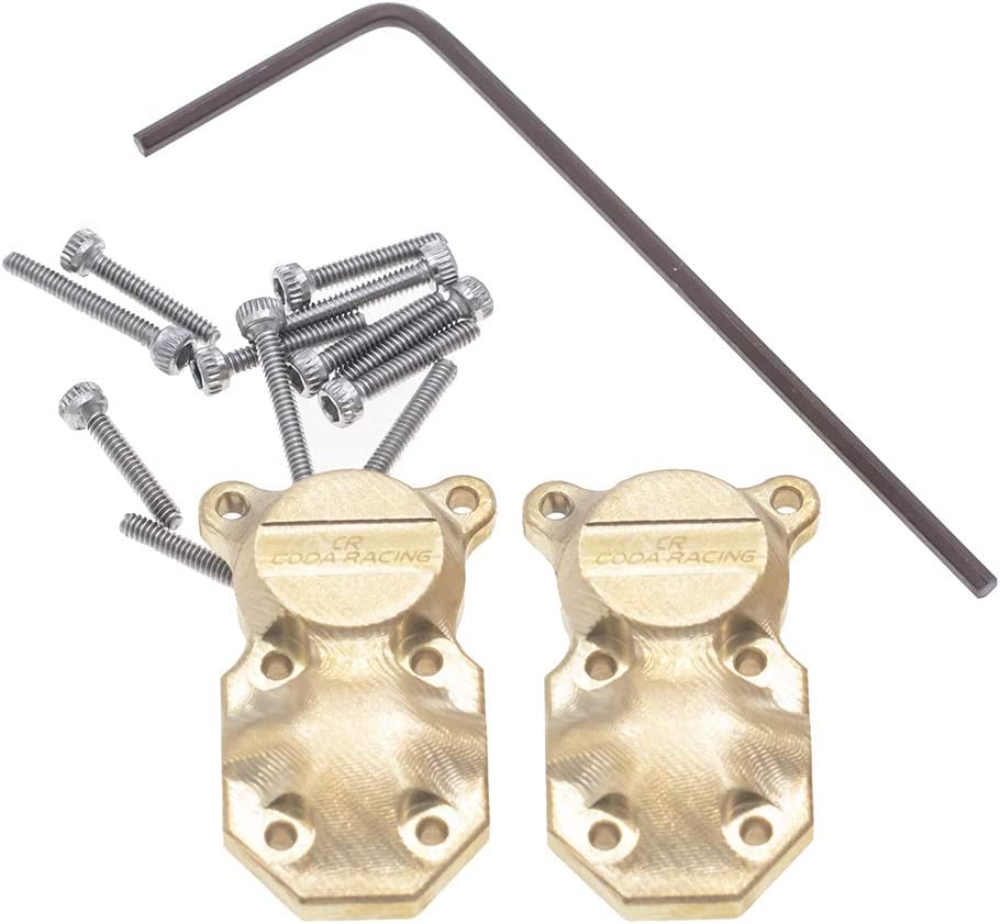 CODA RACING Brass Diff Cover Front&Rear for AXIAL SCX24 Deadbolt C10 Gladiator Brocon Upgrades 1/24 RC Crawler Car