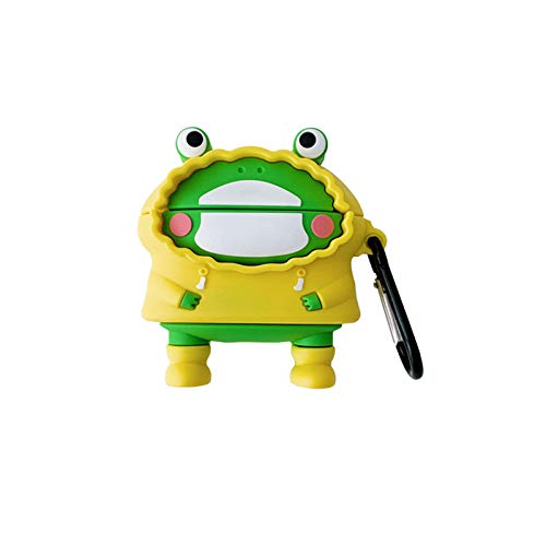 Rertnocnf Compatible with Earbuds Case Airpods Pro, Cute Raincoat Frog Design Creative Animals Soft Anti-scratch Wireless Earphone Protector