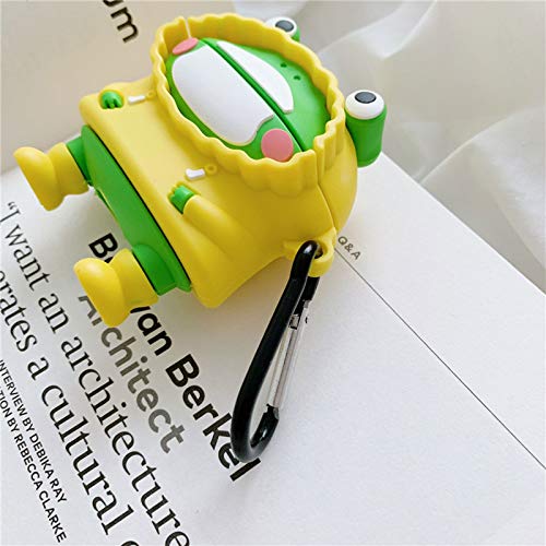 Rertnocnf Compatible with Earbuds Case Airpods Pro, Cute Raincoat Frog Design Creative Animals Soft Anti-scratch Wireless Earphone Protector