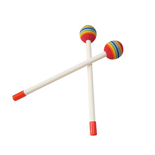 Cuteam Drum Mallet, 2Pcs/Set Lollipop Head Wooden Hand Percussion Drum Mallets Children Music Toy 2pcs