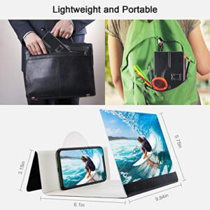 12''HD Foldable Screen Magnifier, 3D HD Mobile Phone Screen Magnifier, Enlarger for Movies,Videos,Gaming,Compatible with Most Phones (Black)