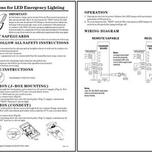 AKT LIGHTING Commercial Emergency Light, UL Certified, White Emergency Light Fixture with 2 LED Square Heads Adjustable & Backup Batteries Exit Lighting（6Pack）