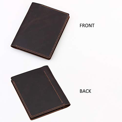 Leather Cover Compatible with Rite in the Rain & Rocketbook Mini Notebooks, Top Bound Spiral Notebook Cover, Leather Cover for 4'' x 6'' Pocket Notepad With Pen Holder - COFFEE