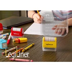 LEGILINER Spaces: 1" Dashed Handwriting line with Broken Baseline. Rolling, self-Inking Stamp Handwriting Practice Tool for Teachers/OT’s/Homeschool/Special Ed. Pre-K/Kindergarten Size