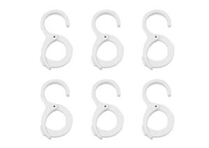 6 pcs multi-function clip hanging hooks, white