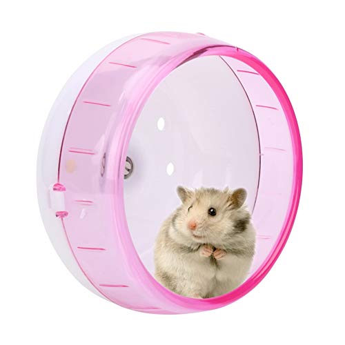 Hamster Running Toy, Plastic Exercise Wheel Super Silent Roller Exercise Running Wheel Toy Rest House Nest Play Toy for Gerbils Chinchillas Hedgehogs Other Small Animals(Pink)