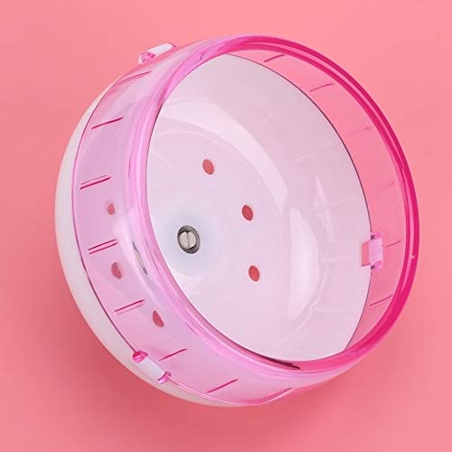 Hamster Running Toy, Plastic Exercise Wheel Super Silent Roller Exercise Running Wheel Toy Rest House Nest Play Toy for Gerbils Chinchillas Hedgehogs Other Small Animals(Pink)