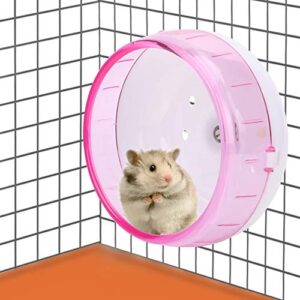 Hamster Running Toy, Plastic Exercise Wheel Super Silent Roller Exercise Running Wheel Toy Rest House Nest Play Toy for Gerbils Chinchillas Hedgehogs Other Small Animals(Pink)