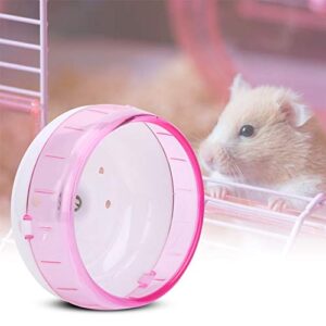 Hamster Running Toy, Plastic Exercise Wheel Super Silent Roller Exercise Running Wheel Toy Rest House Nest Play Toy for Gerbils Chinchillas Hedgehogs Other Small Animals(Pink)